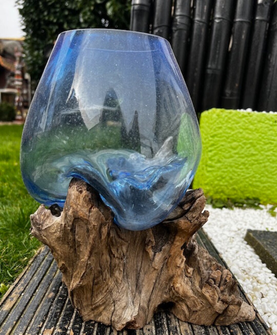 Root Wood Glass Vase Decorative Glass Flower Vase Liqva Vase Height 28 ...