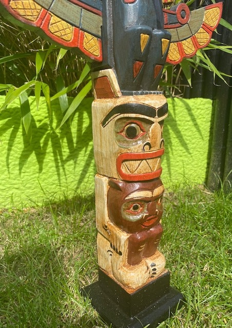 Totem Pole Wood 19.68 Inches Indian Decoration, Totem Pole Wood ...