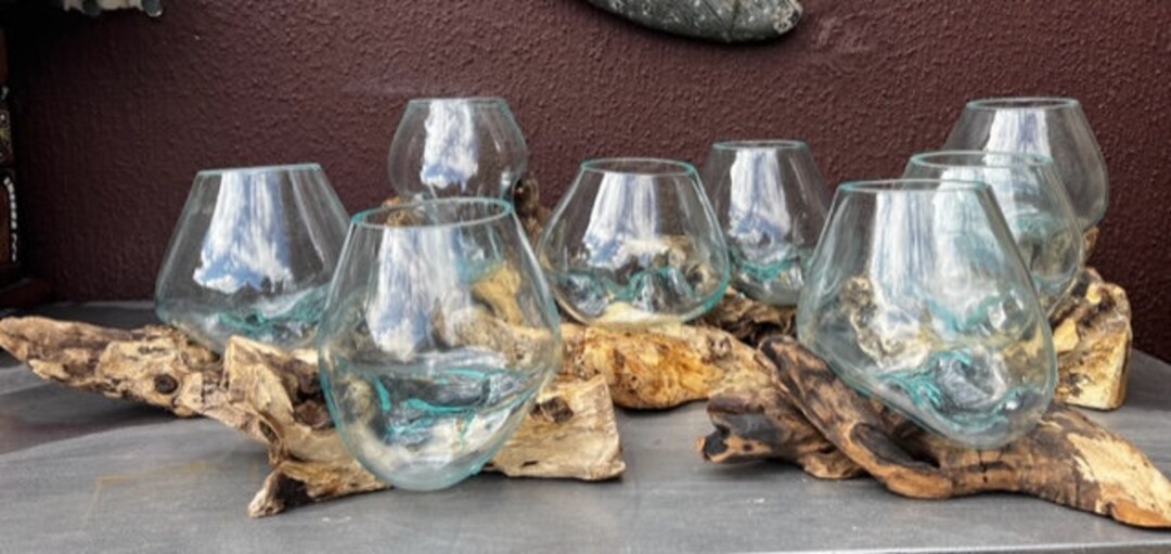 Root Wood Glass Vase Decorative Glass 2 Flower Vases Liqva - Etsy