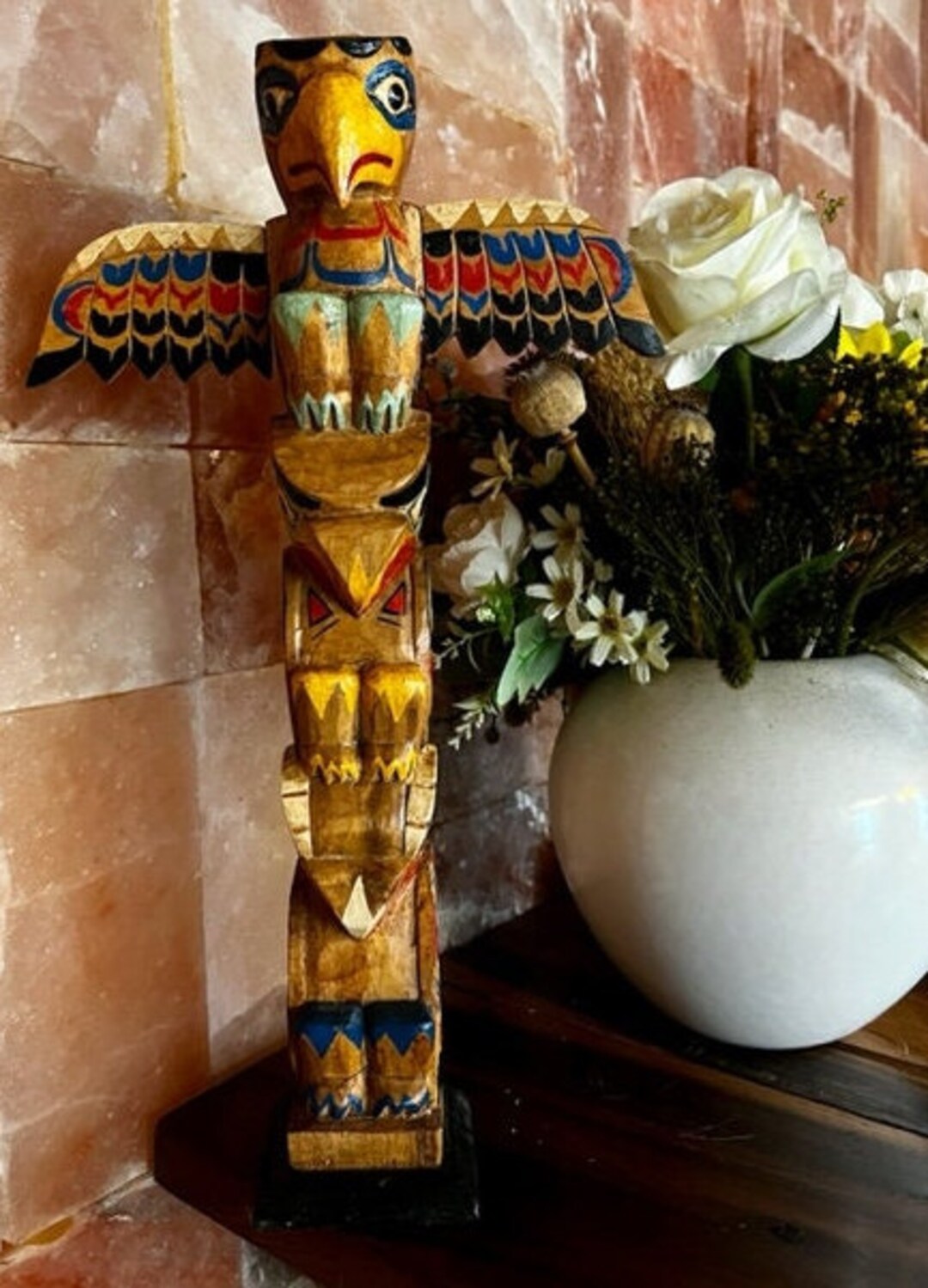 Totem Pole Wooden Decoration 0.41 Meters Totem Pole, Martial Pole ...
