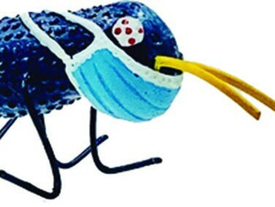Big Blue Bug nibbles With Face Mask Ornament - Etsy