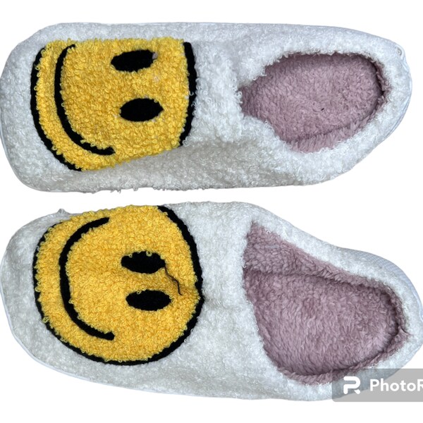 Preppy Smiley Face Slippers - Etsy