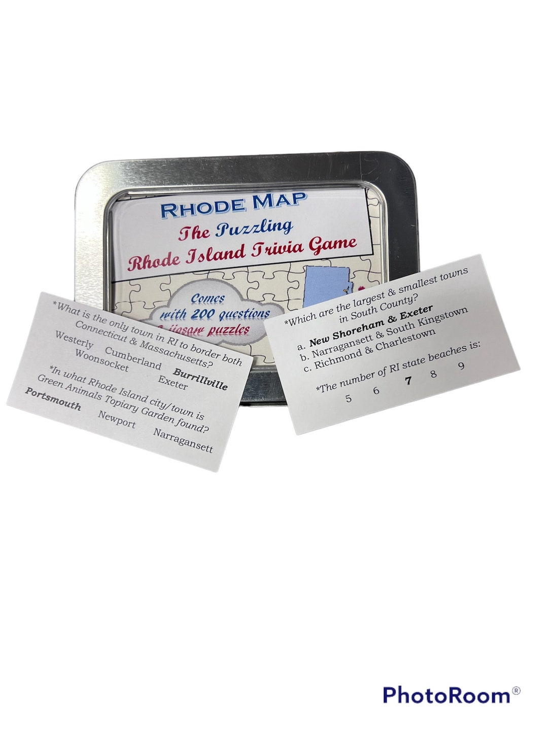 Rhode Map Trivia Game & Puzzle rhode Island Fun - Etsy