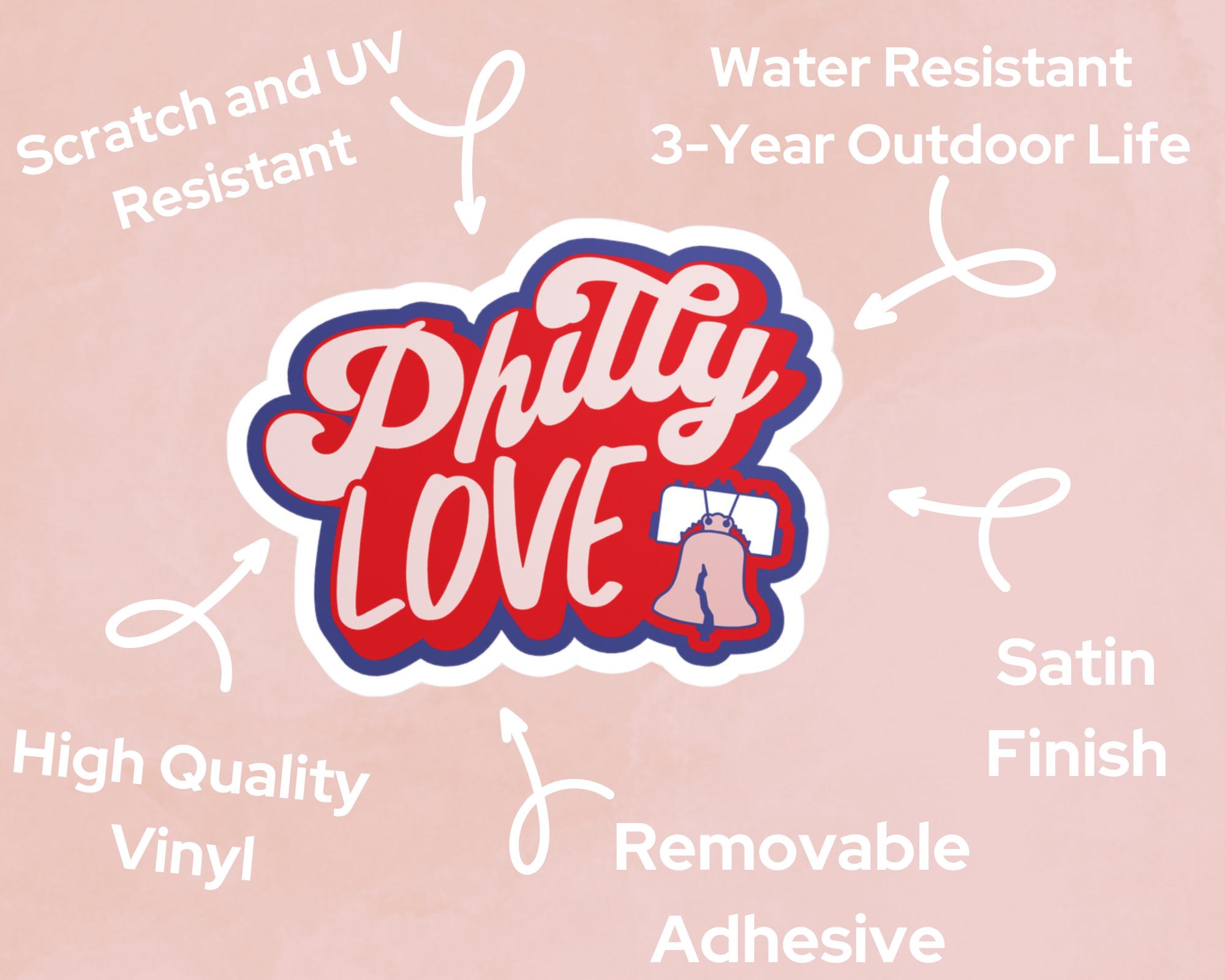 Philly Sticker, Philly Love Vinyl Decal, Philadelphia Vinyl Sticker for ...