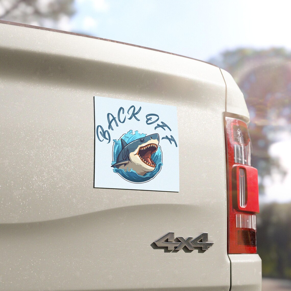 Shark Bumper Magnet, Back off Car Decal, Funny Bumper Sticker Magnet ...