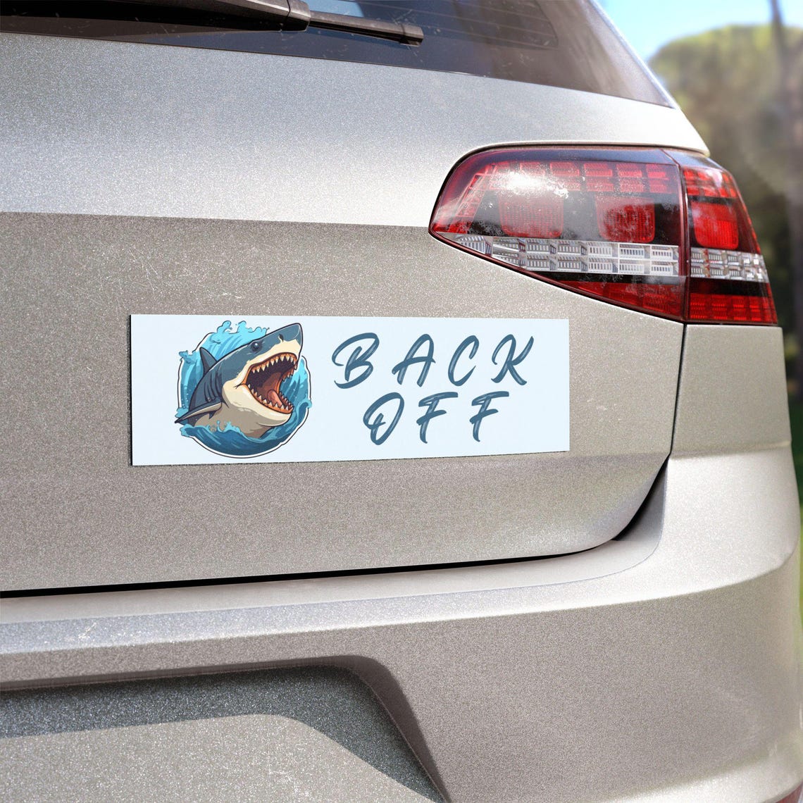 Shark Bumper Magnet, Back off Car Decal, Funny Bumper Sticker Magnet ...