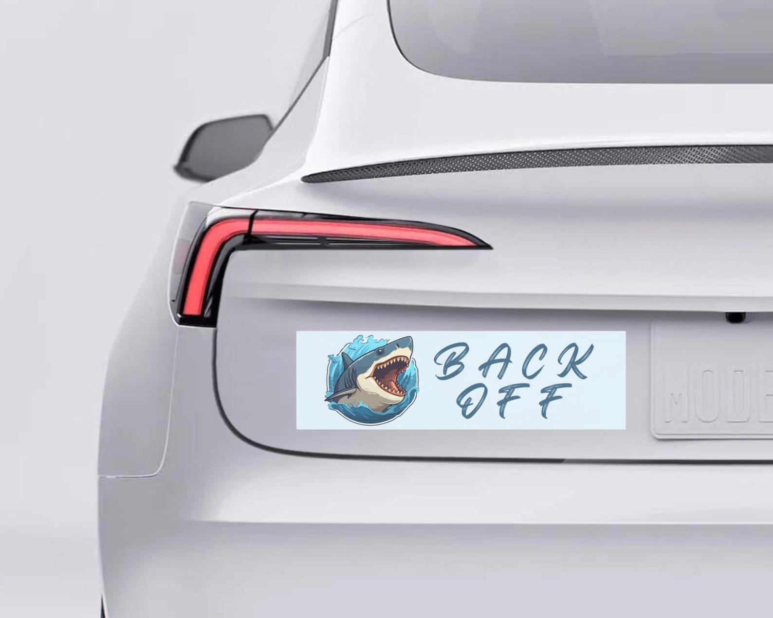 Shark Bumper Magnet, Back off Car Decal, Funny Bumper Sticker Magnet ...