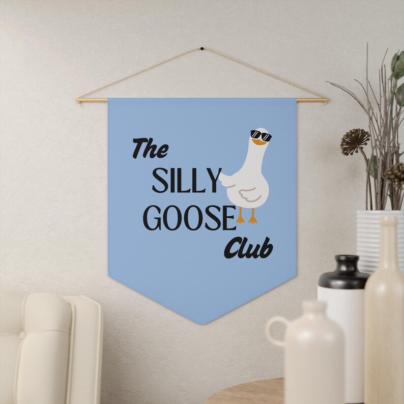 Silly Goose Pennant Flag for Kids Room Decor, Playful Wall Banner ...