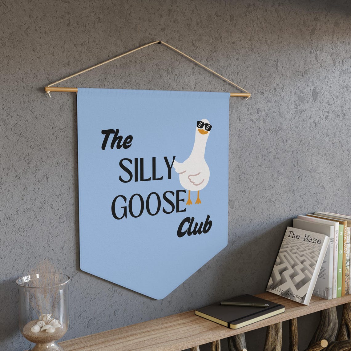 Silly Goose Pennant Flag for Kids Room Decor, Playful Wall Banner ...