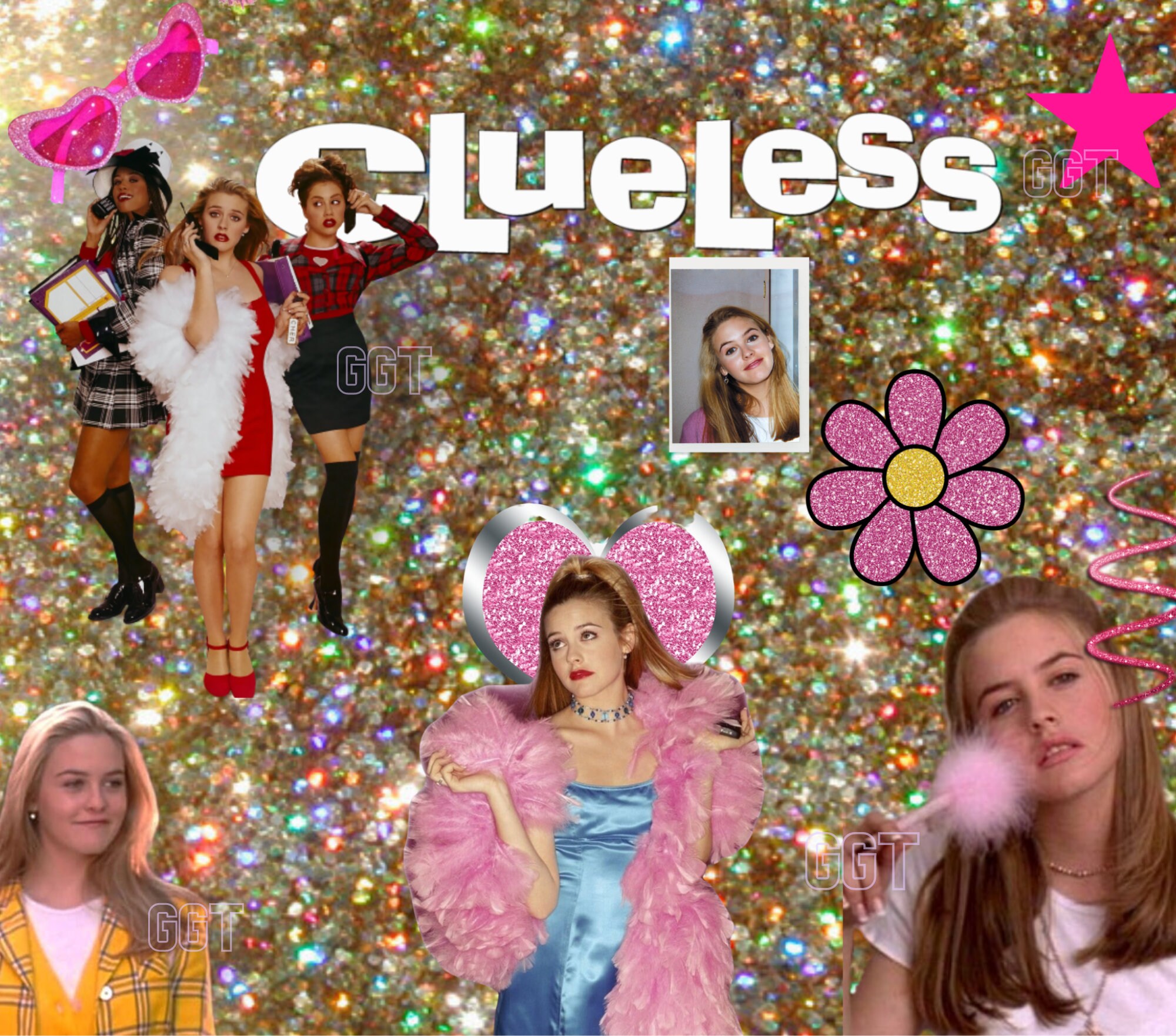 THREE Clueless Pink/gold Sparkly Tumbler Designs 20 Oz Skinny Pink ...