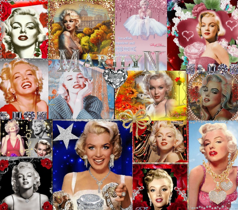 THREE Marilyn Monroe Collage Tumbler Designs 20 Oz Skinny Tumbler ...