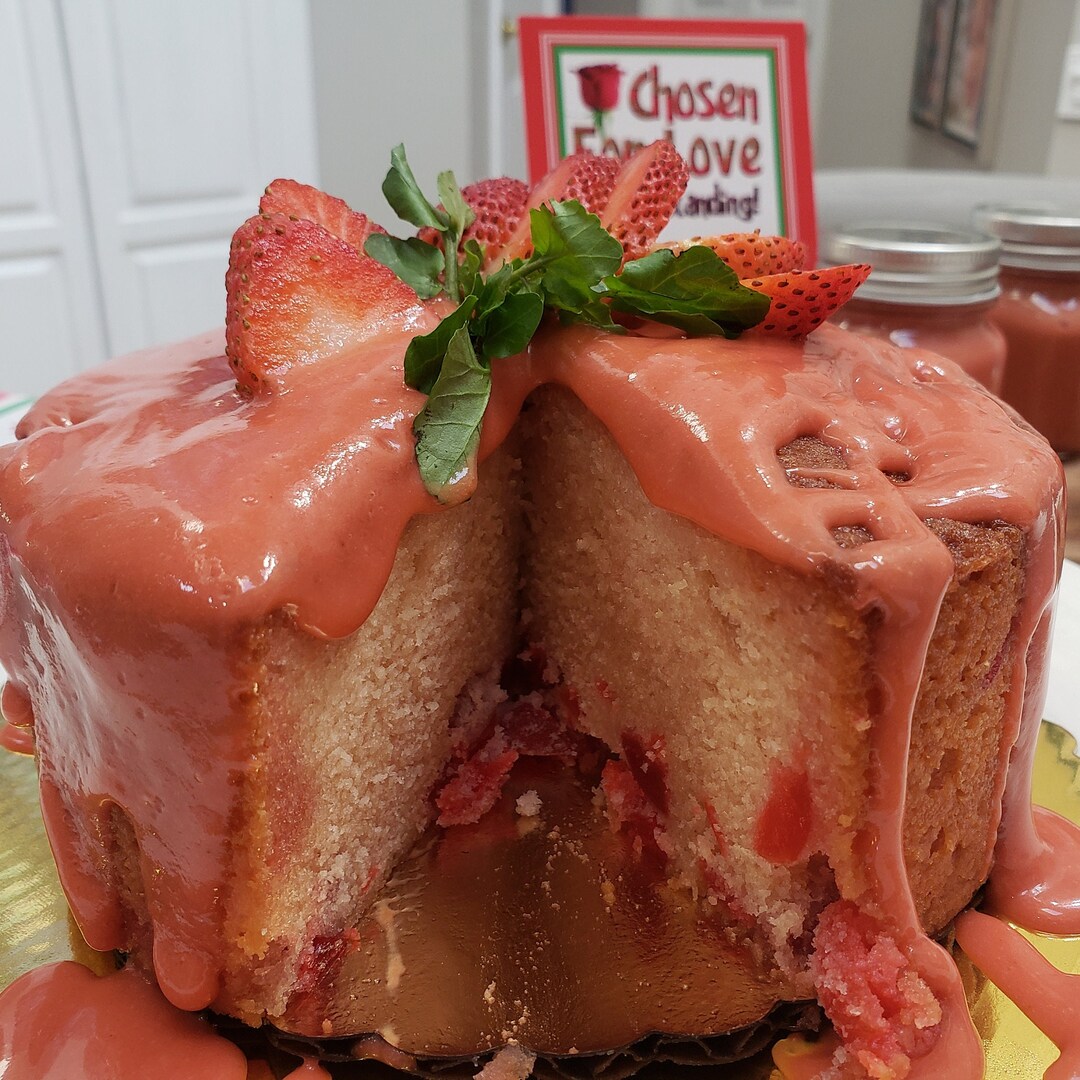 Cherry Rum Pound Cake With Guava Glaze, 6" Love Gift. - Etsy
