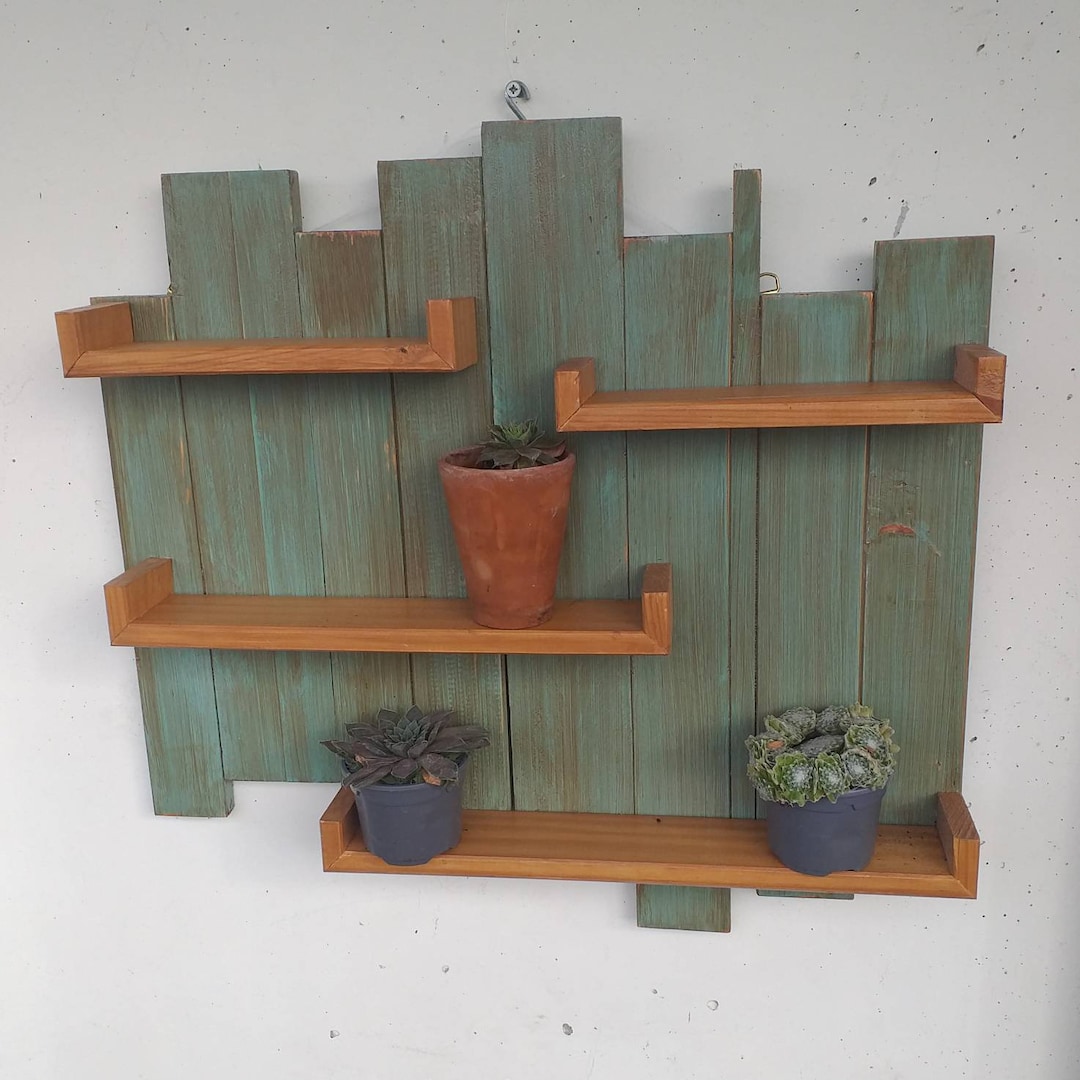 Two-tone Decorative Shelf in Wood, Custom Made Cabinet, Industrial Type ...