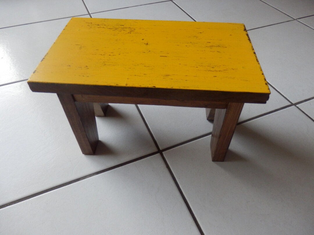 Yellow Wooden Stool, H 19cm Physiologist Stool, Nursing Stool, Plant ...
