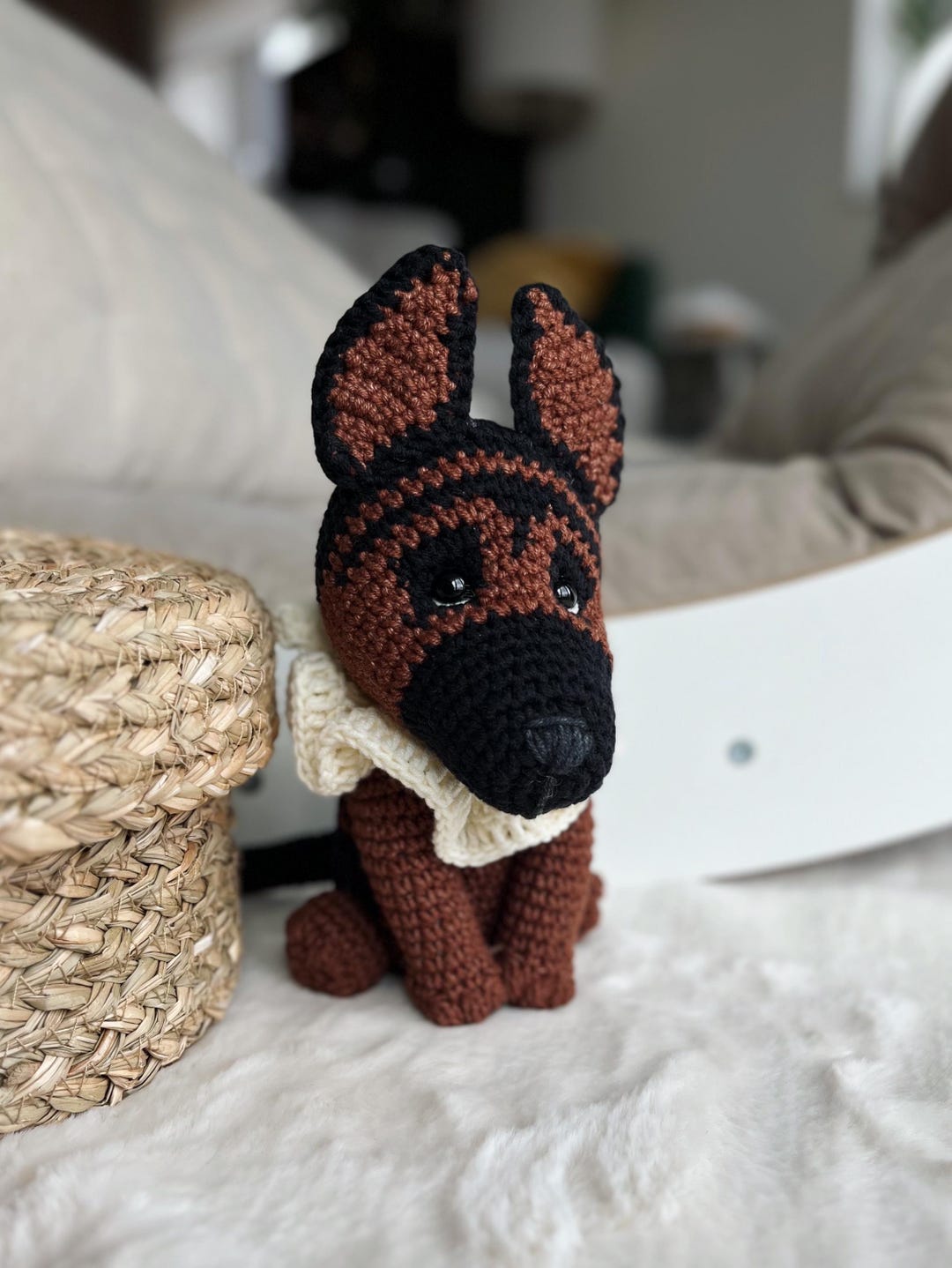 Crochet German Shepherd Plushie, Cute German Shepherd Toy, Baby Shower ...
