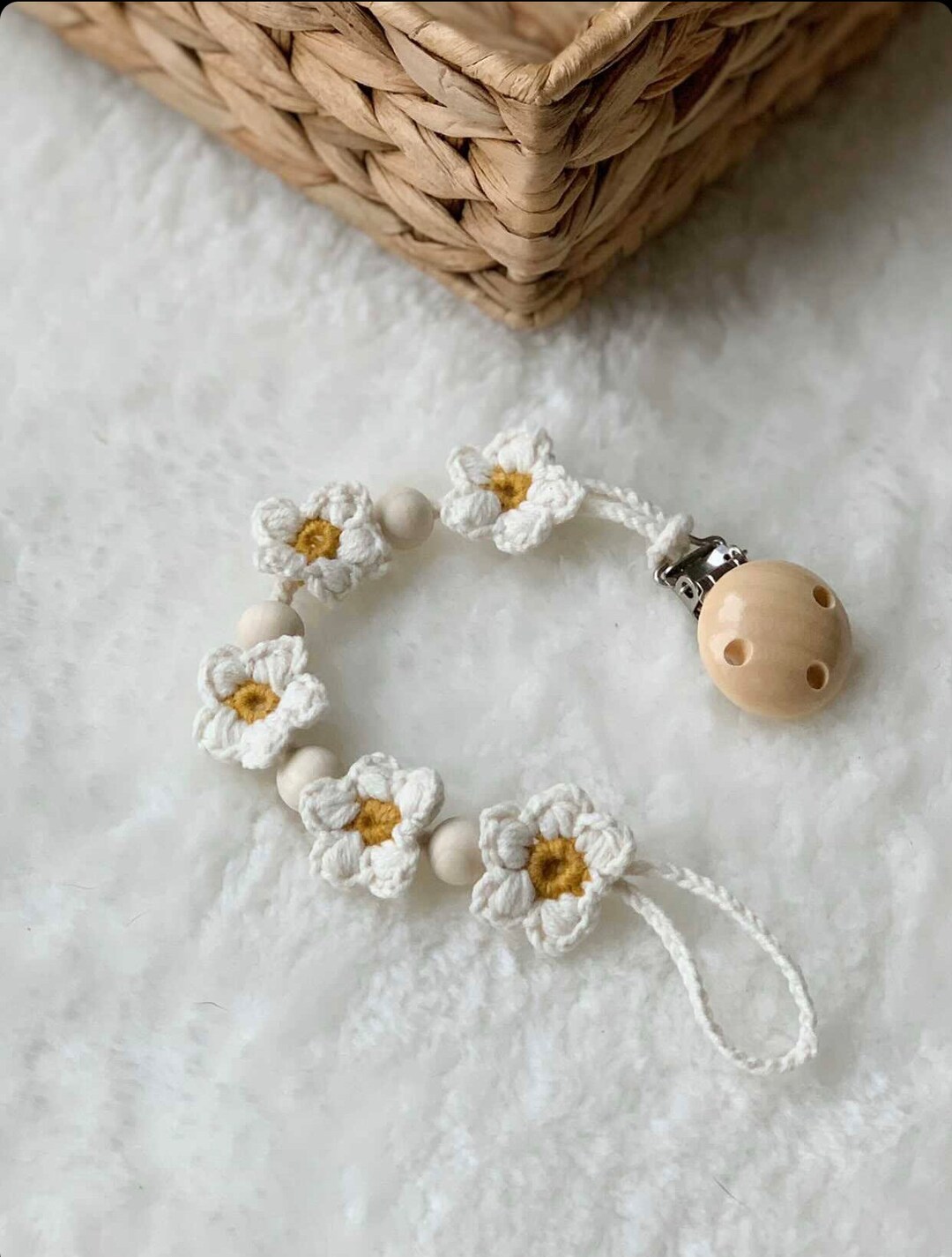 Pacifier Clip, Pacifier Chain, Baby Gift, Wooden Pacifier Chain ...