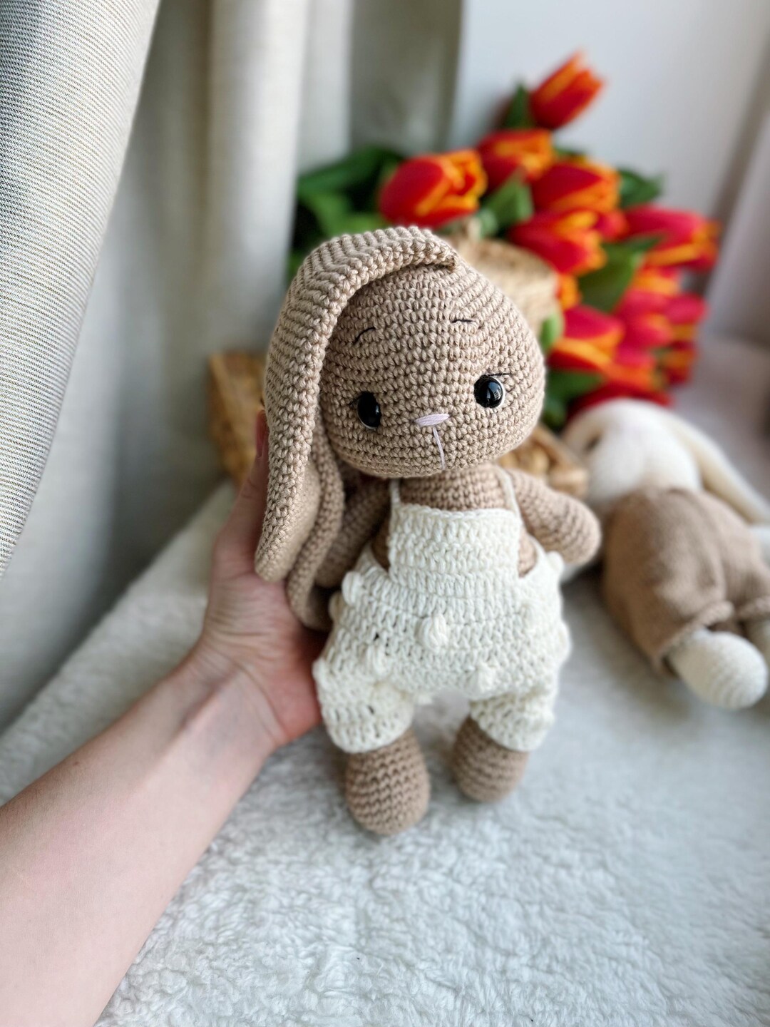 Amigurumi Toy, Cute Bunny Toy, Baby Shower Gift, Crochet Bunny Toy With ...