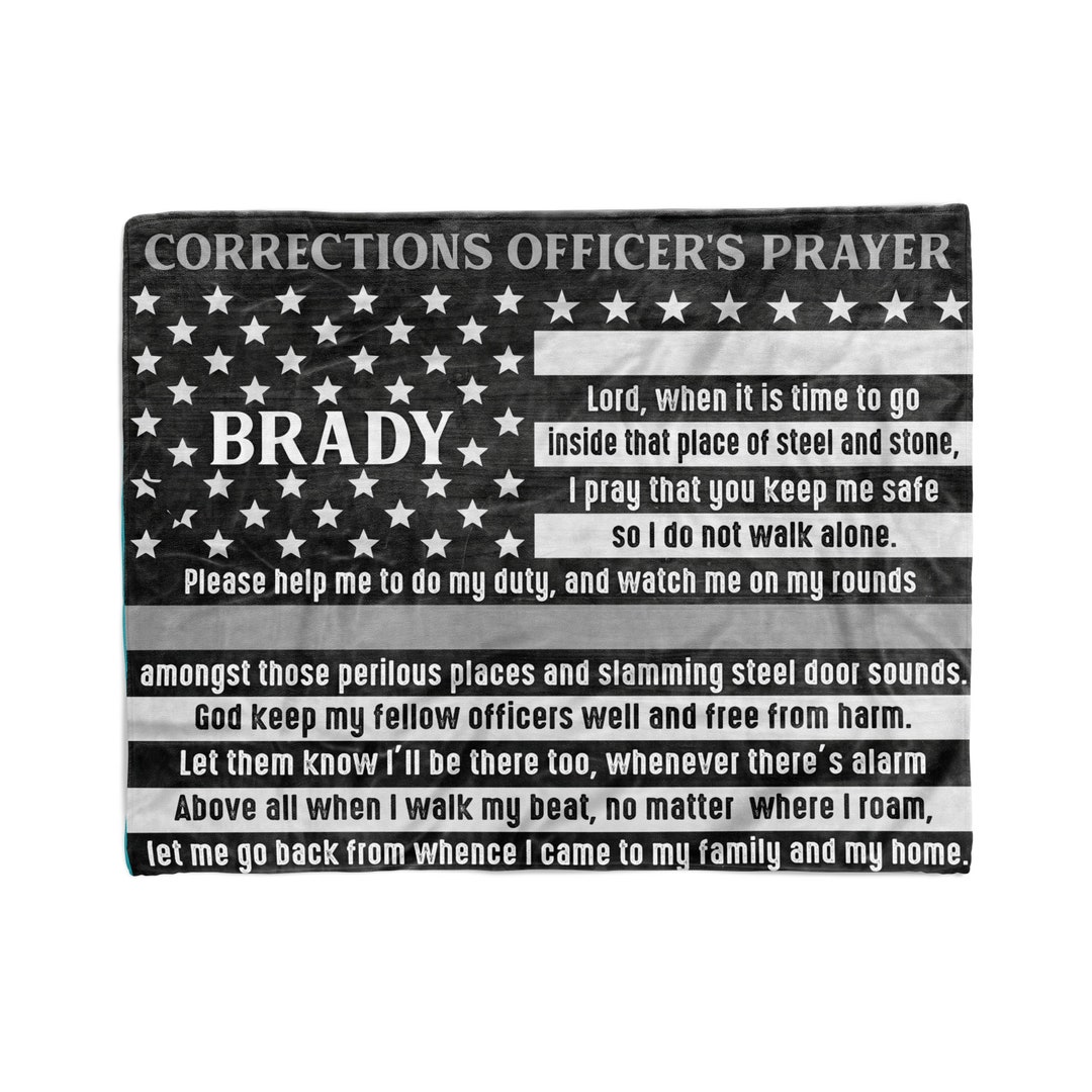 Correction Officer Prayer Blanket, Throw Blanket, Custom Blanket ...