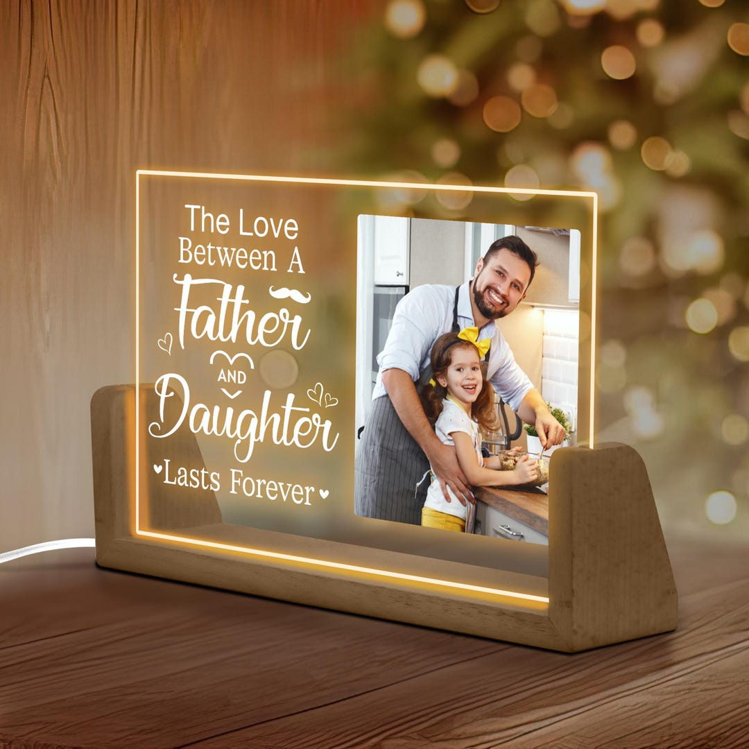 Personalized Dad & Daughter Photo Night Light, Fathers Day Gifts for ...