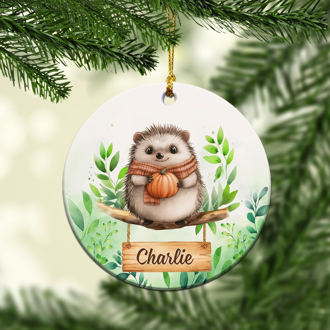 Custom Hedgehog Christmas Ornaments, Hedgehog Gifts for Girls, Hedgehog ...
