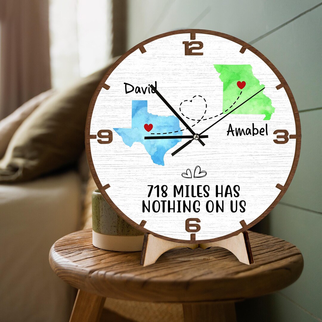 Personalized Couple Clock, Couples Long Distance Gifts, Personalized ...