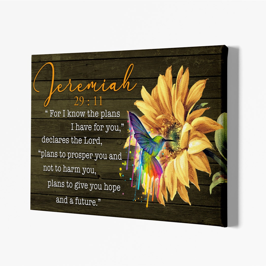 Christian Art Print Poster, Bible Verse, Sunflower Canvas, Inspiration ...