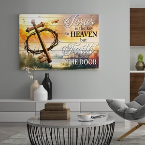 Jesus is the Key to Heaven Canvas, Jesus Poster, Jesus Wall Art, Canvas ...