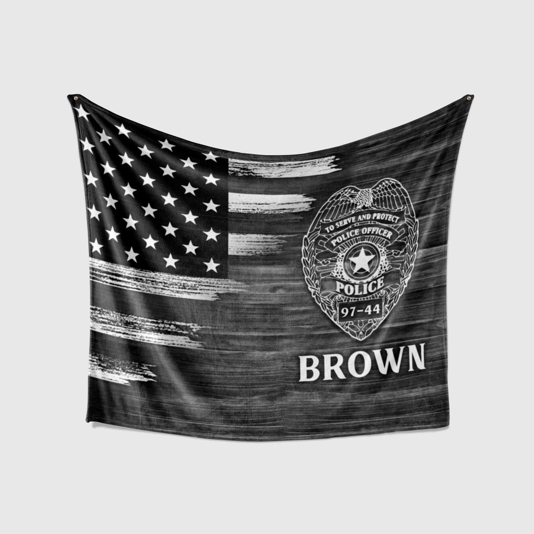 Personalized Half Thin Silver Line Blanket, Custom Corrections Officer ...