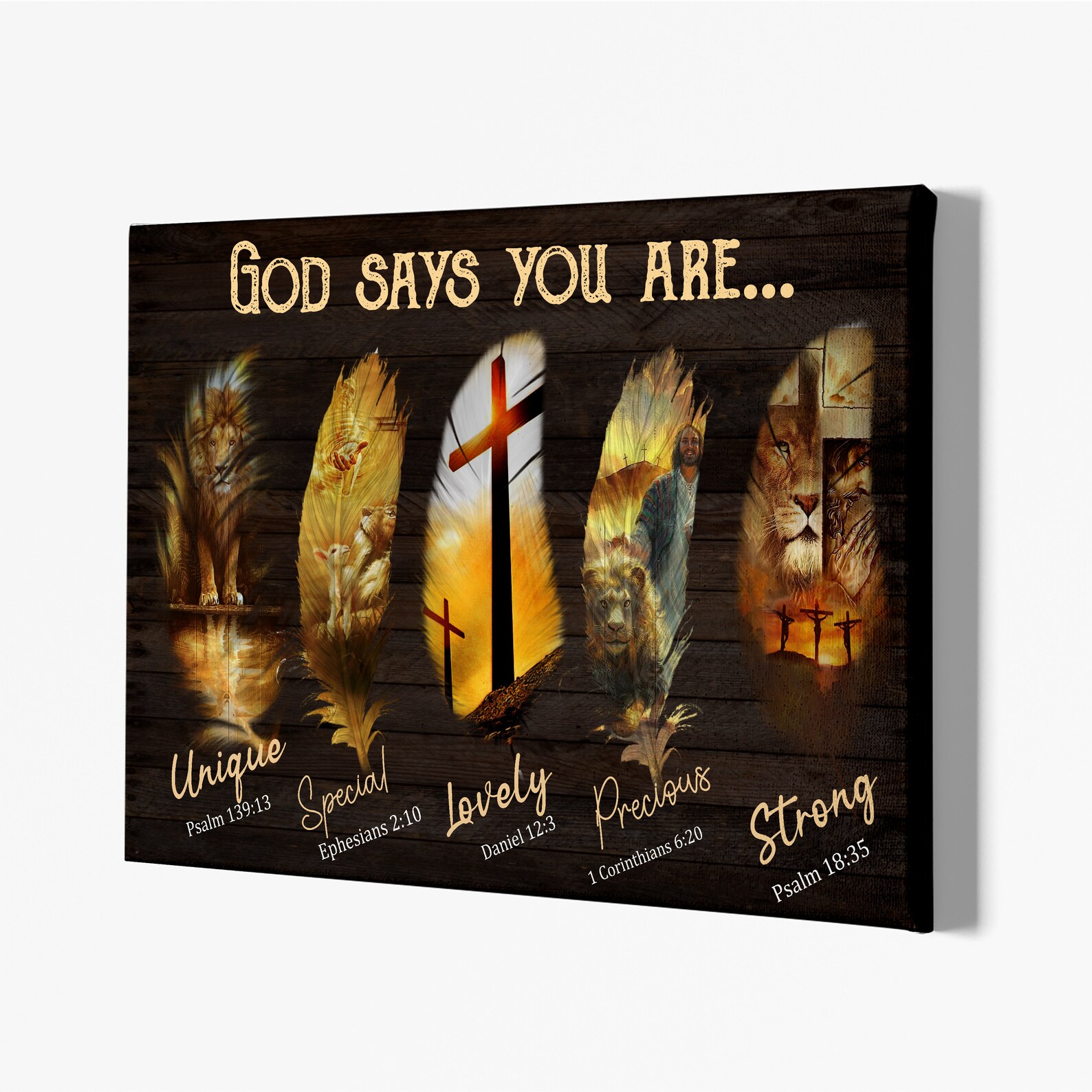 Christian Art Print Poster, God Says You Are Canvas, Inspiration Quote ...