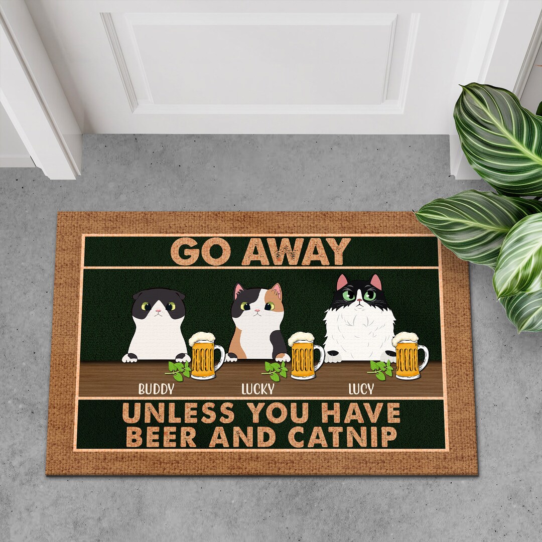 Personalized Cat Doormat, Custom Cat Welcome Mat, Housewarming Gifts ...