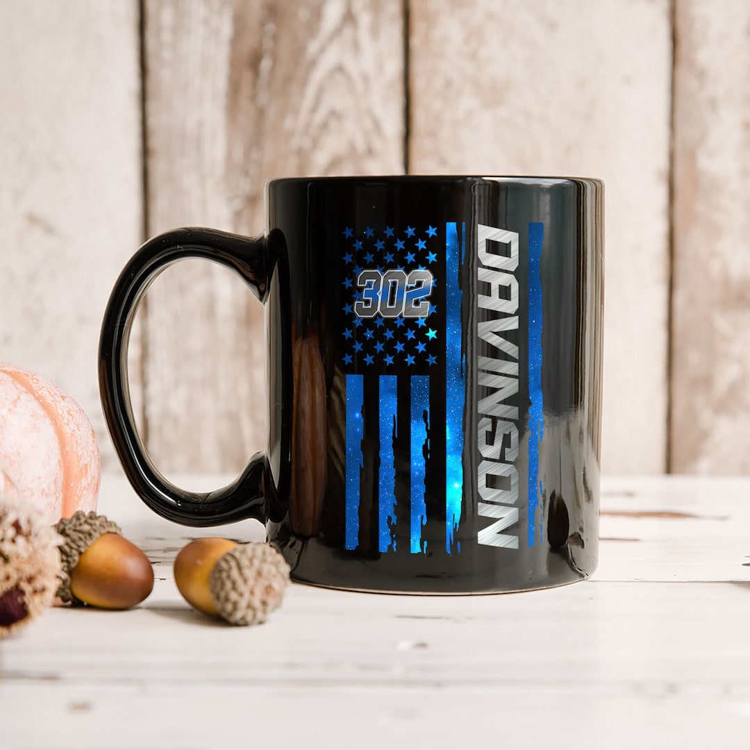 Police Name Badge Number Flag Personalized Mug, Back Law Enforcement ...