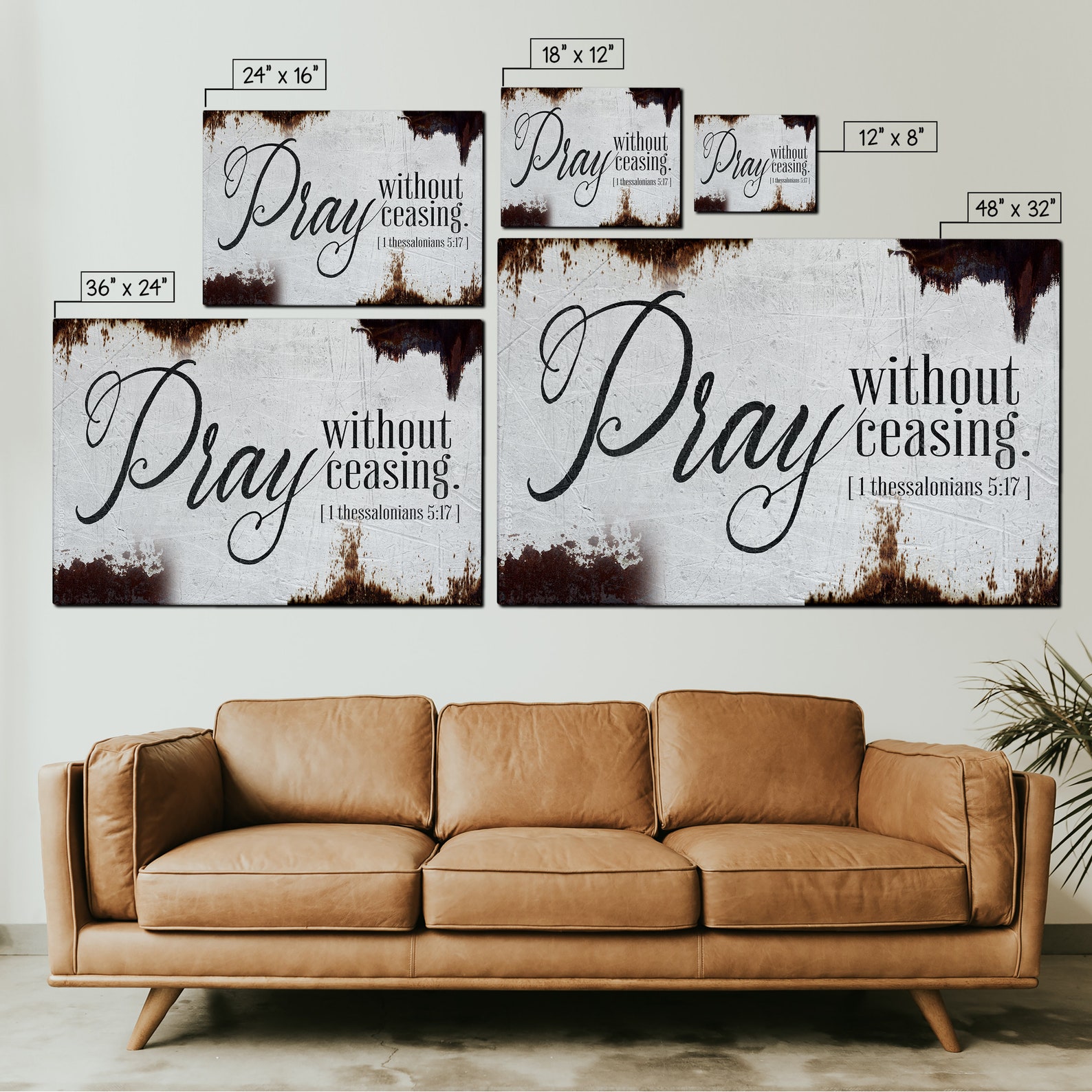 Pray Without Ceasing Canvas, Chirstian Canvas, Bible Verse Wall Art ...