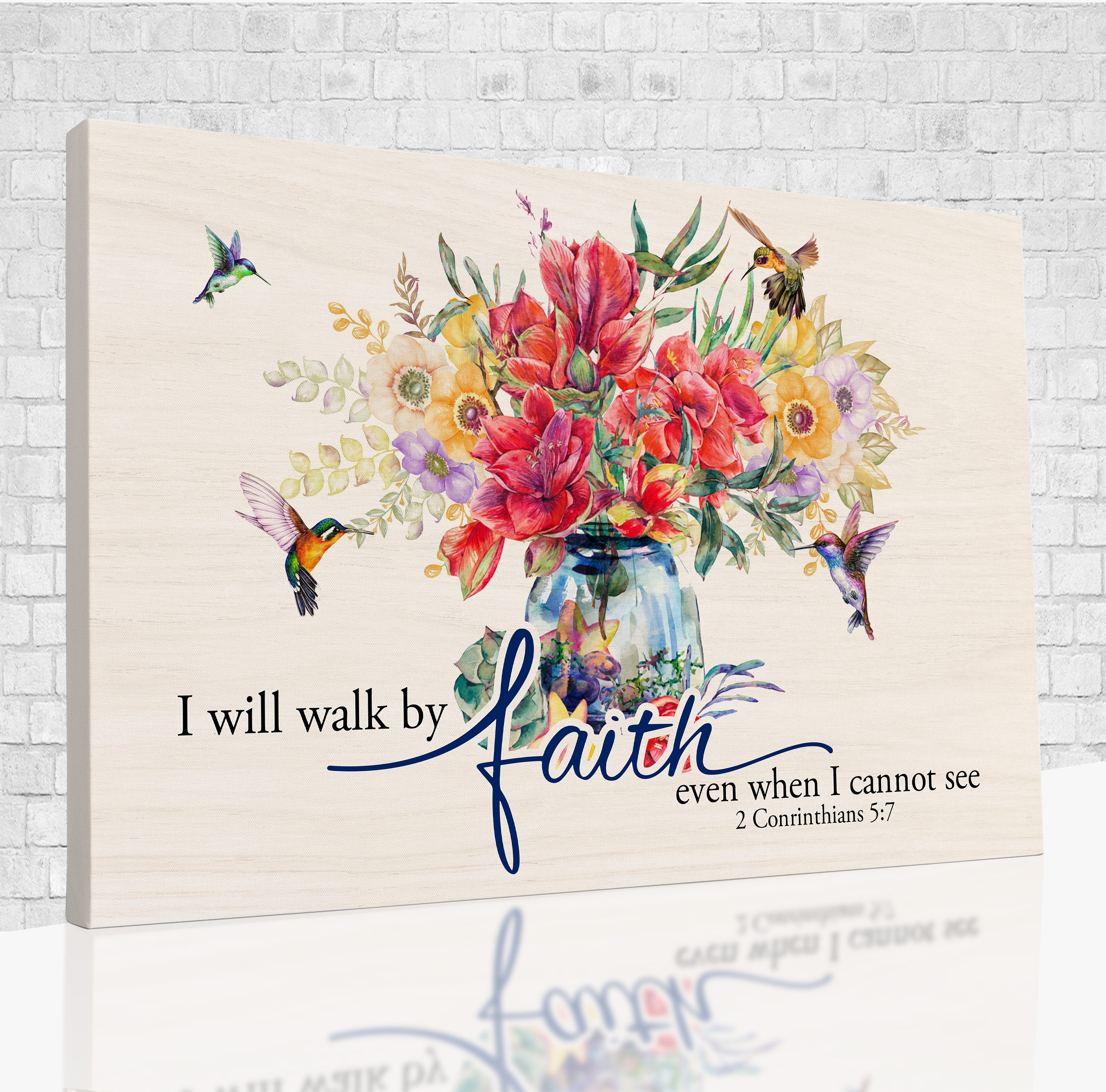 I Will Walk by Faith Even When I Cannot See Sign, Canvas Wall Art ...