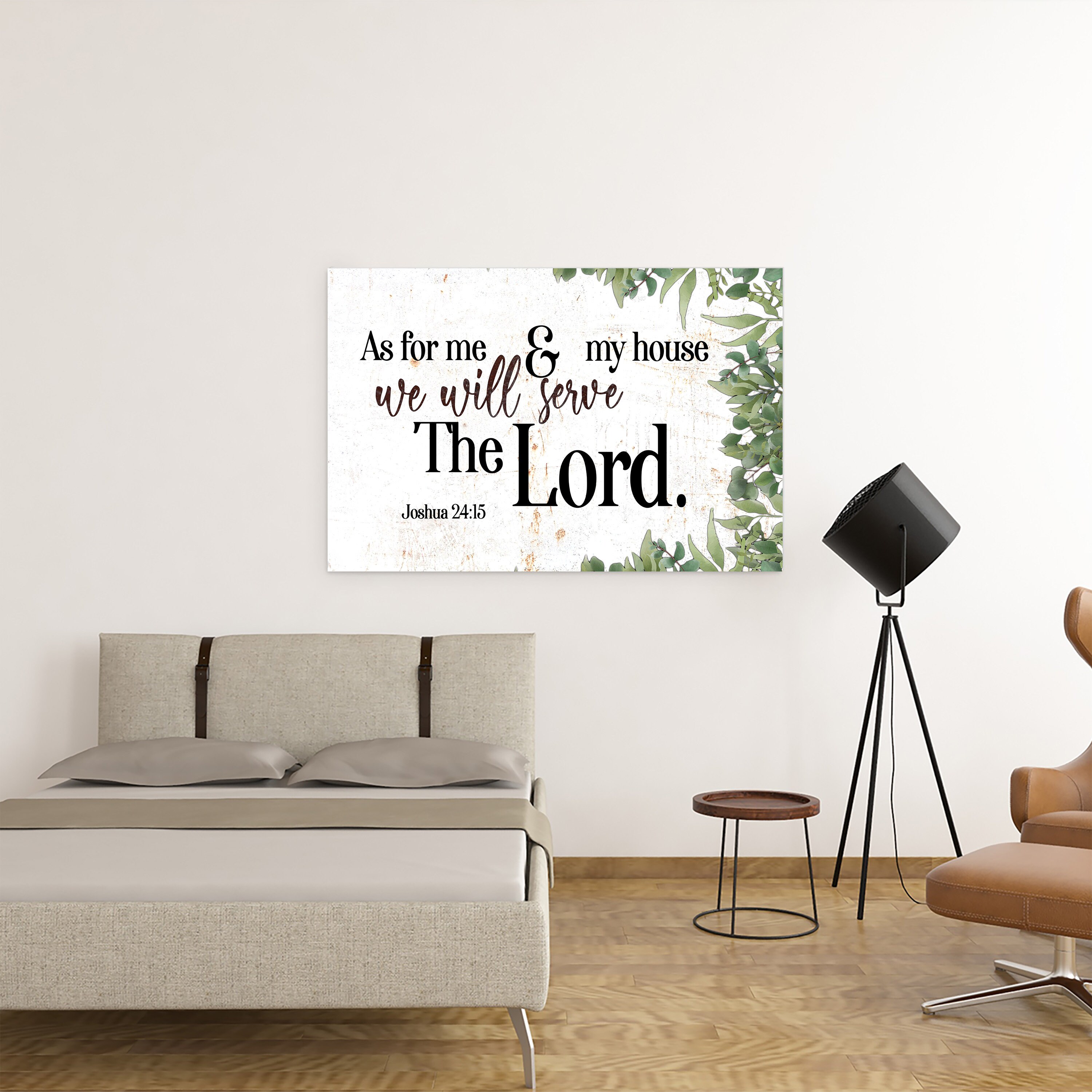 Canvas Wall Art, Bible Verses Wall Decor, We Will Serve the Lord ...