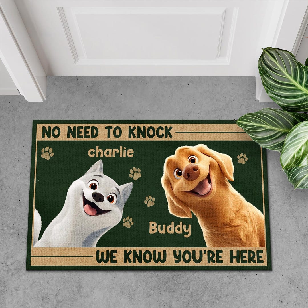 Custom Dog Gifts, Personalized Dog Doormat, Dog Welcome Doormat, Door ...
