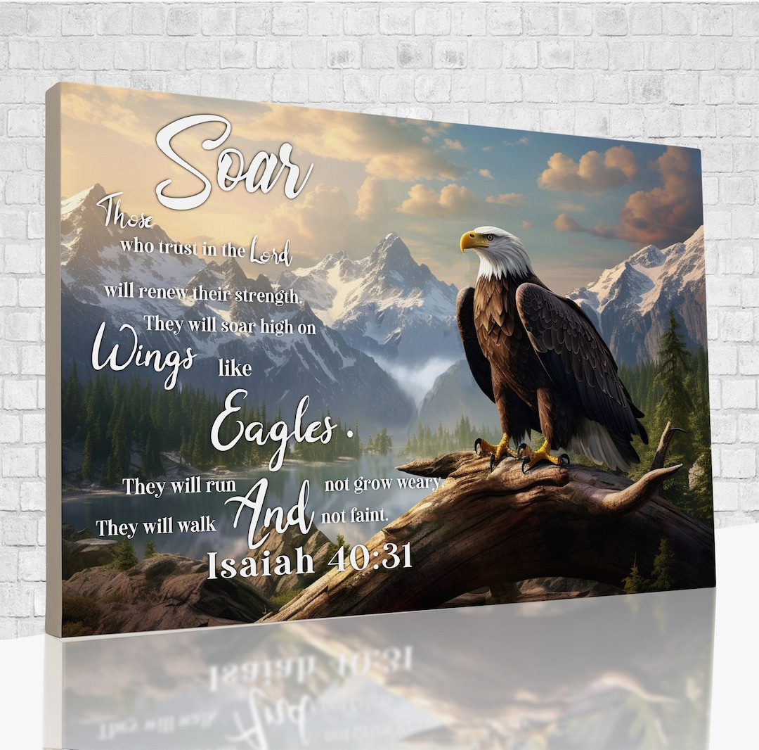 Bible Verses Wall Decor, Soar on Wings Like Eagles Canvas, Posters for ...