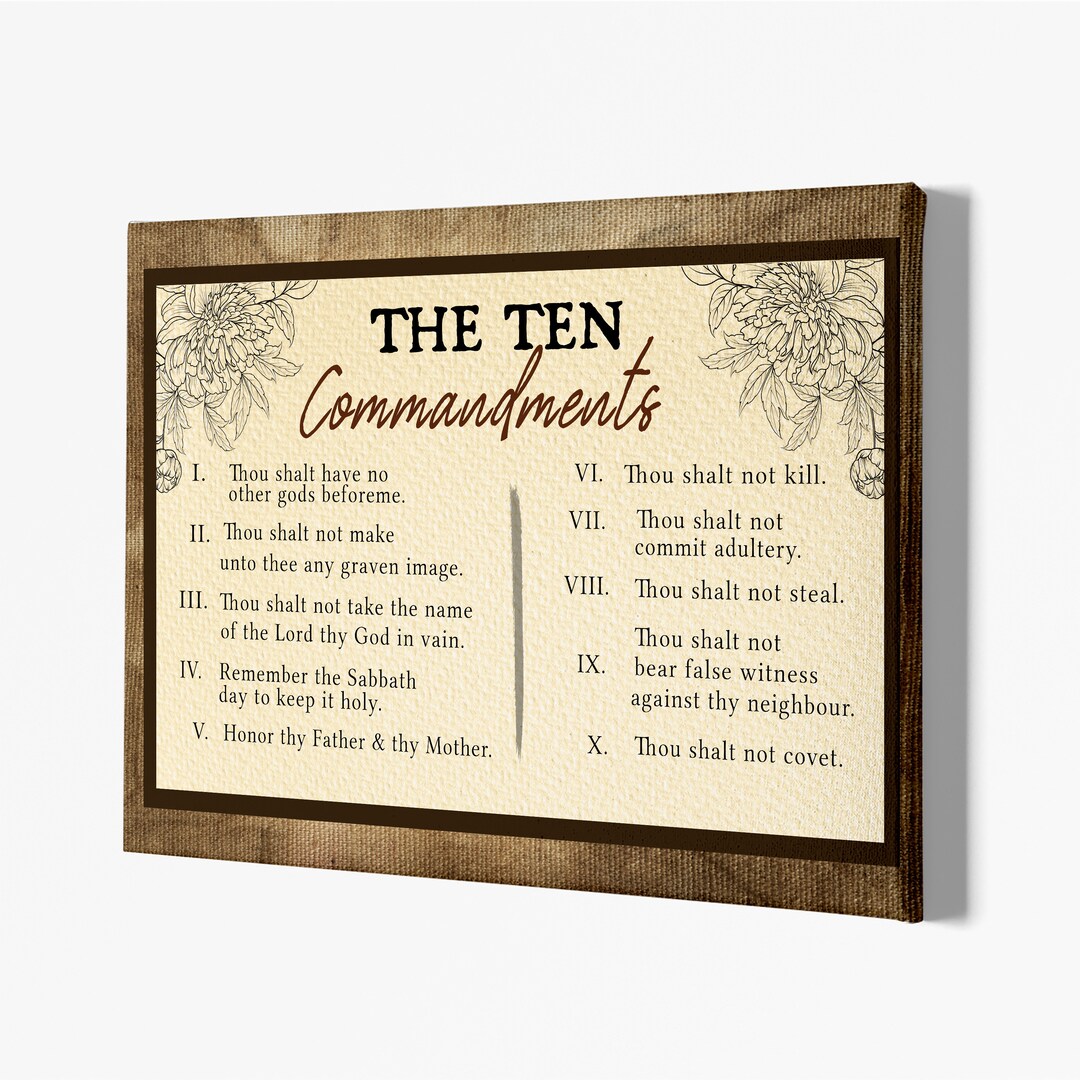 Chirstian Canvas, Bible Verse,the Ten Commandments Poster, Christian ...