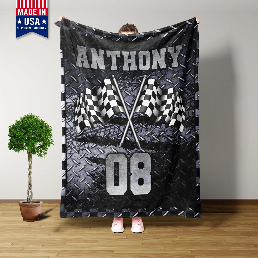 Personalized Gifts, Custom Racing Checkered Flag Blanket, Personalized ...