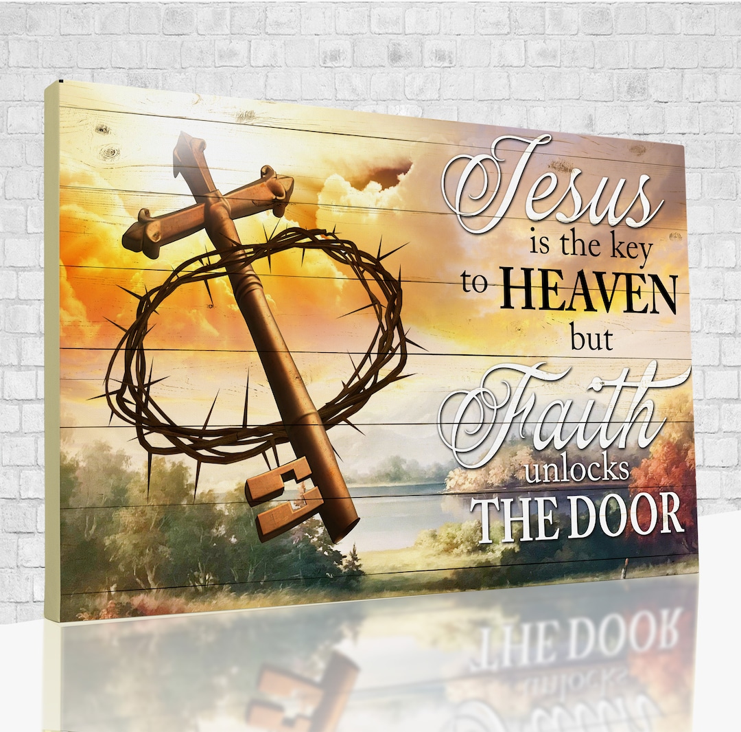 Jesus is the Key to Heaven Canvas, Jesus Poster, Jesus Wall Art, Canvas ...