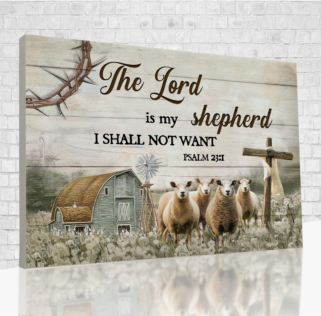 The Lord is My Shepherd Canvas, Christian Gifts for Women Faith ...