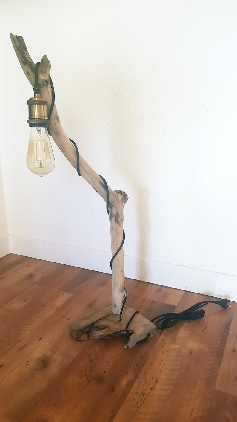 Lampada da terra in legno naturale - Etsy Italia