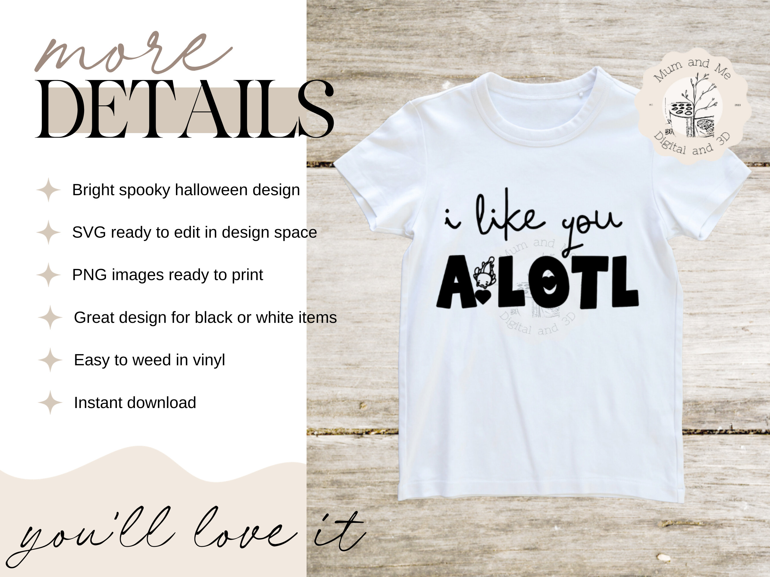 I Like You ALOTL Axolotl Character SVG for T-shirt Design Mug Design ...