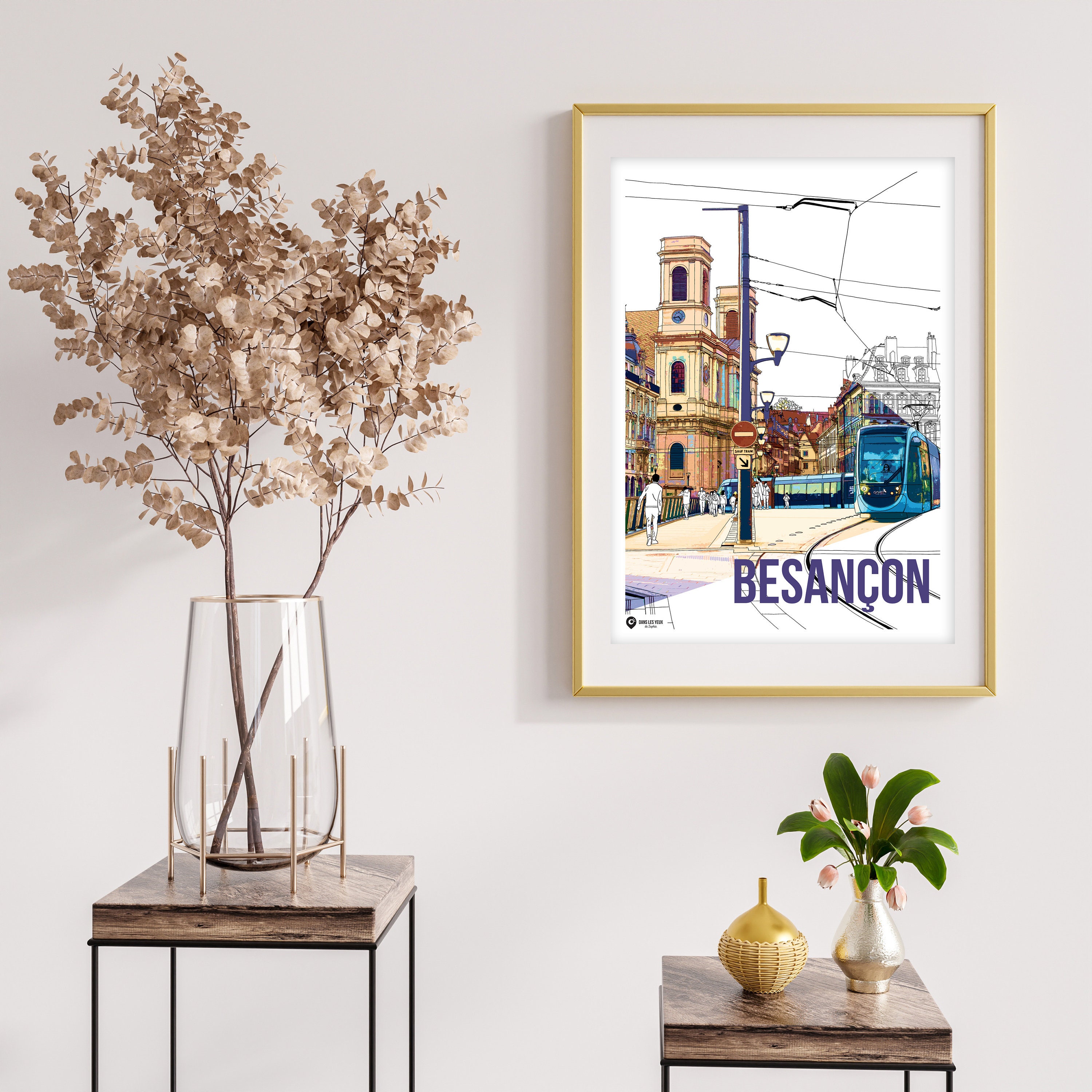 Affiche du centre ville de Besançon - Etsy France