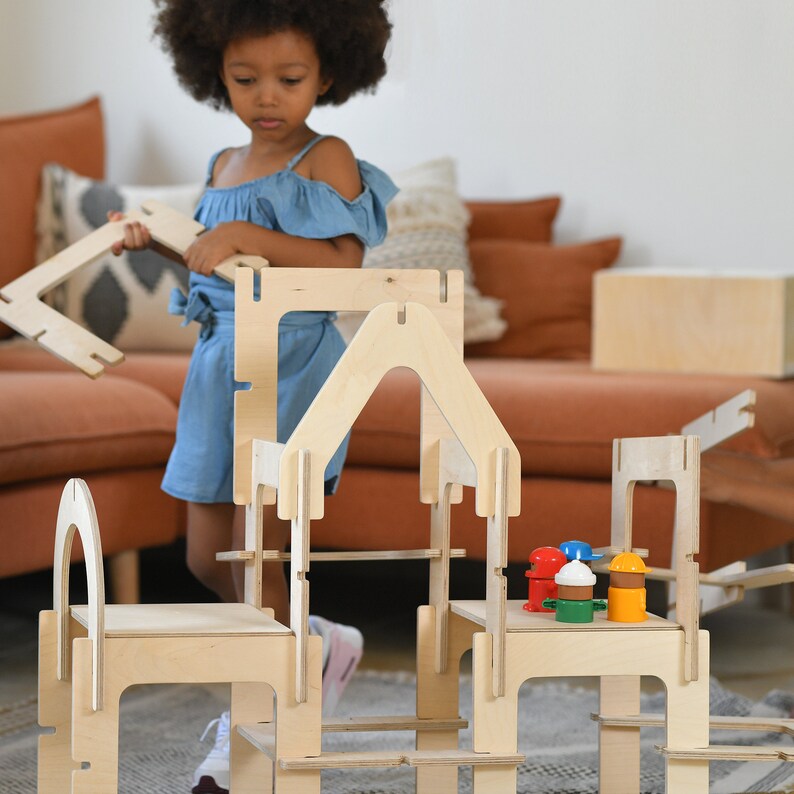 Wooden Montessori Building Blocks Modular Large-scale | Etsy