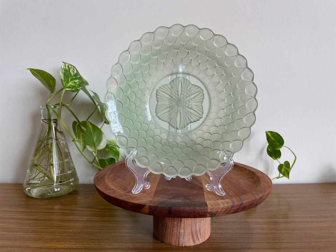 Art Deco Bagley Frosted Green Depression Glass Fish Scale Bowl - Etsy