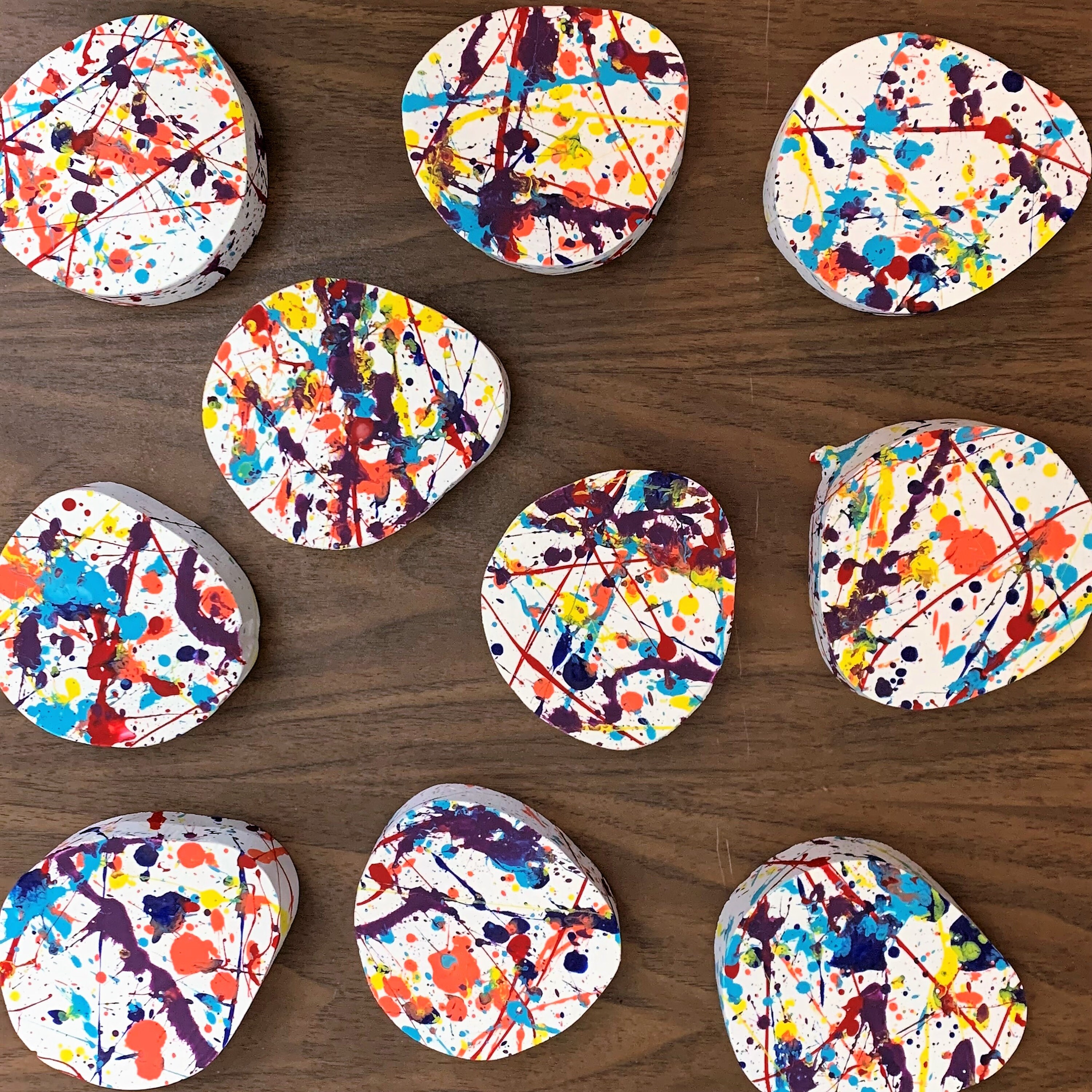 Jackson Pollock, Splatter Paint Wood Slice Wall Art, Home Decor ...