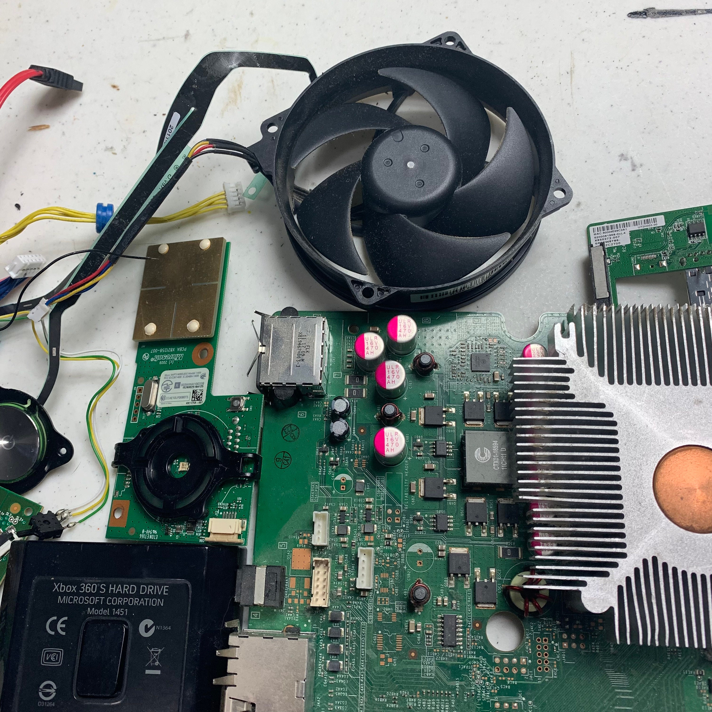 Xbox 360 Parts, Internal Motherboard, Hard Drive, Microchip, Conductor ...