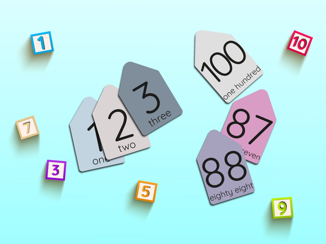Numbers Flashcards, Educational Numbers Flashcards for Kids, Preschool ...