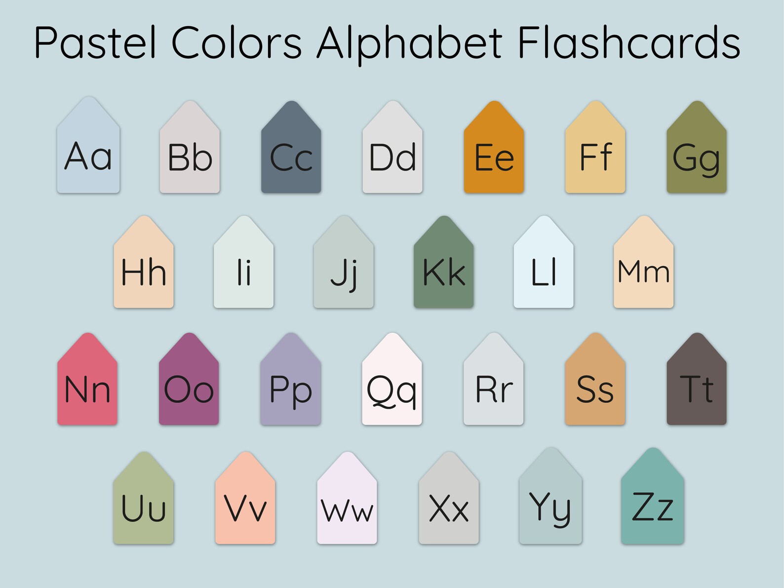 Alphabet Flashcards Educational Alphabet Flashcards for Kids - Etsy