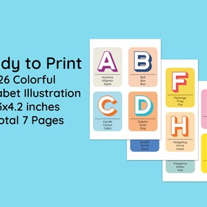 Colorful Alphabet Flashcards, Educational Alphabet Flashcards for Kids ...
